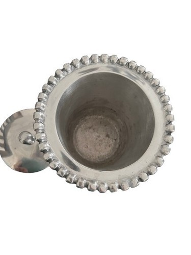 Silver Vintage vessel/container with lid, pearl-rim design, Pre-Owned ...