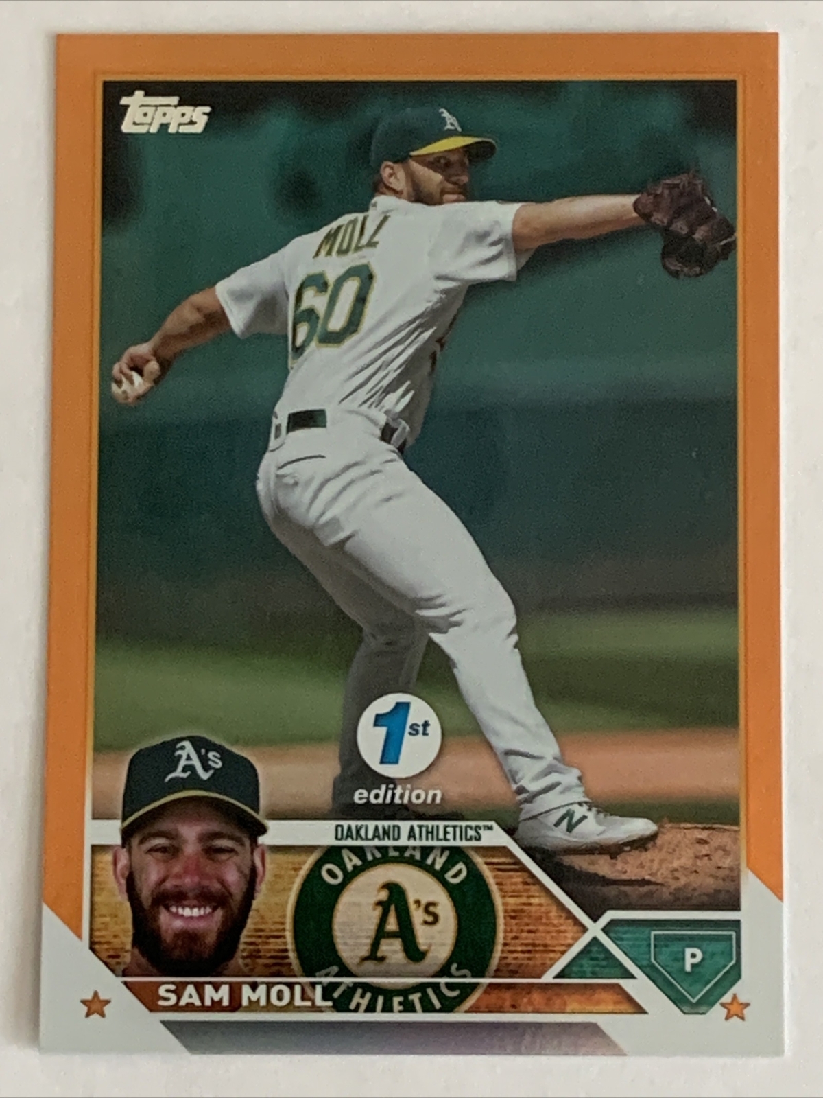 Sam Moll 2023 Topps Series 1 1st Edition Orange #8 (A's)🔥/75🔥SSP | eBay