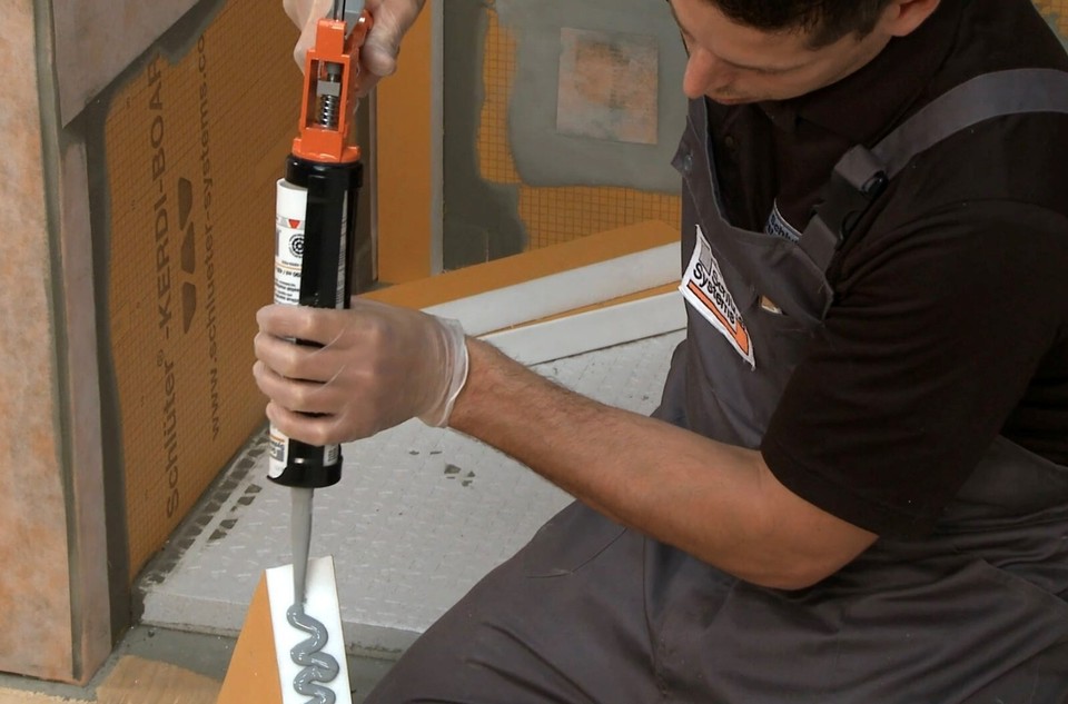 Shower Floating Bench - Schluter Kerdi-Board 2" with Stainless Steel ...