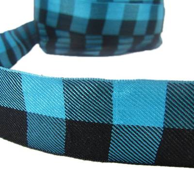 10 Yards Lodge Mountain Cabin Plaid Turquoise Teal Blue Black Ribbon 1. ...