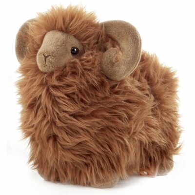 Woolly Ram Soft Toy - Brown - Sheep Plush Cuddly Toy - Christmas Xmas ...