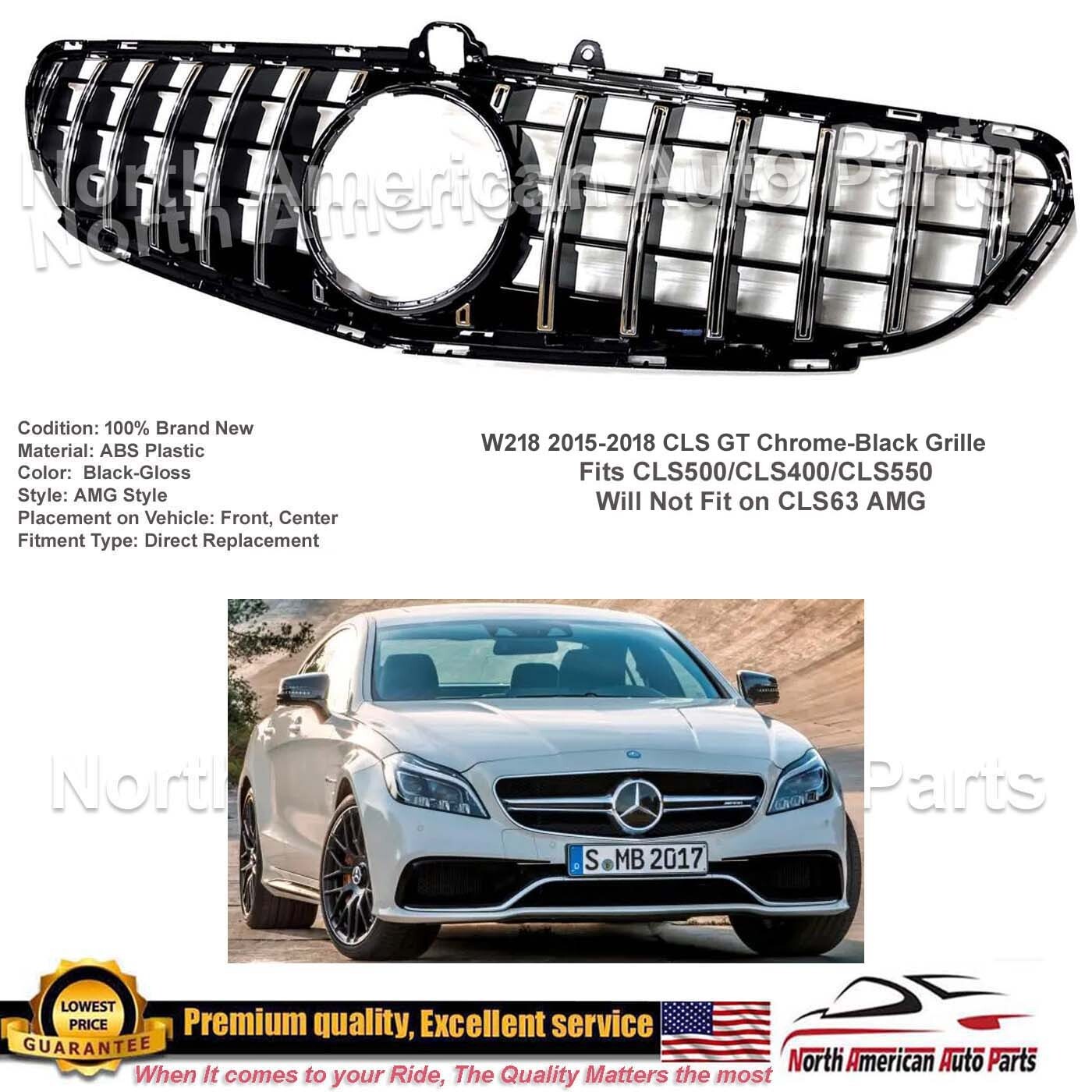 CLS550 GT GTR Grille Chrome Black Facelift 2015 2016 2017 2018 ...