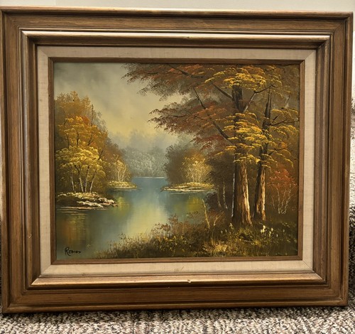 Vintage Signed Original Reeves Framed Oil Painting River Landscape 24 ...
