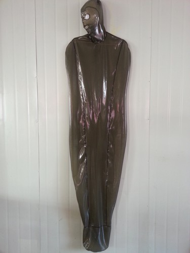 100% Latex Rubber Gummi Armless Sleep Bag Catsuit Cosplay Bodysuit 0 ...