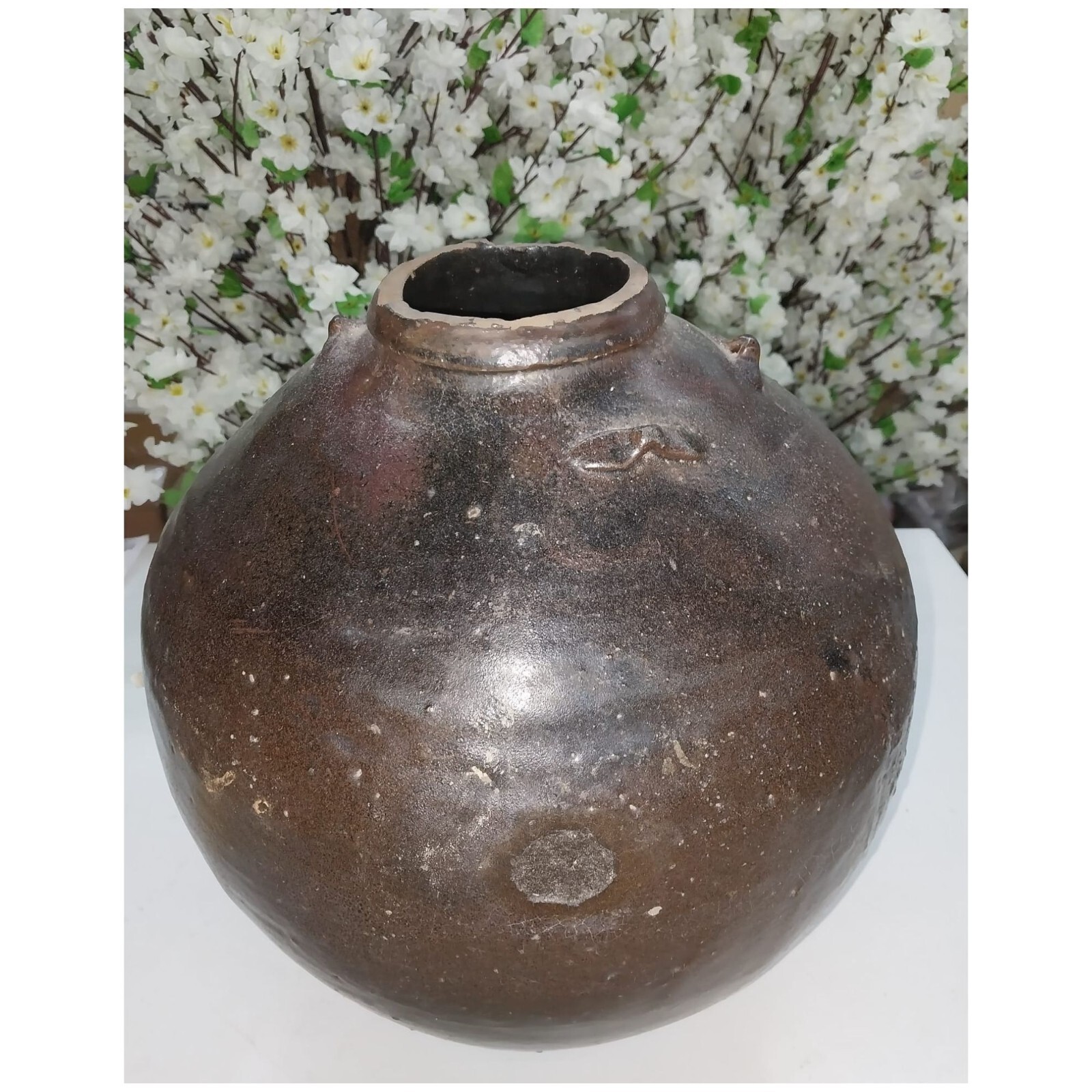 Vintage Clay Water Pot Old Vessel Water Barrier Rustic Pottery ...