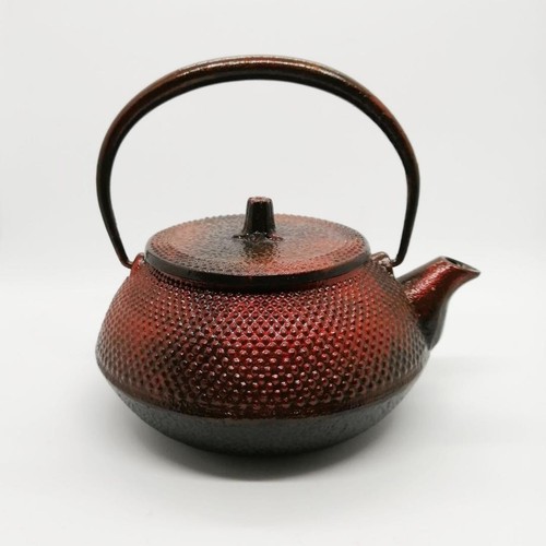 Nanbu Ironware Red Lacquer Teapot 10.5cm Handmade Limited Japan Morioka ...