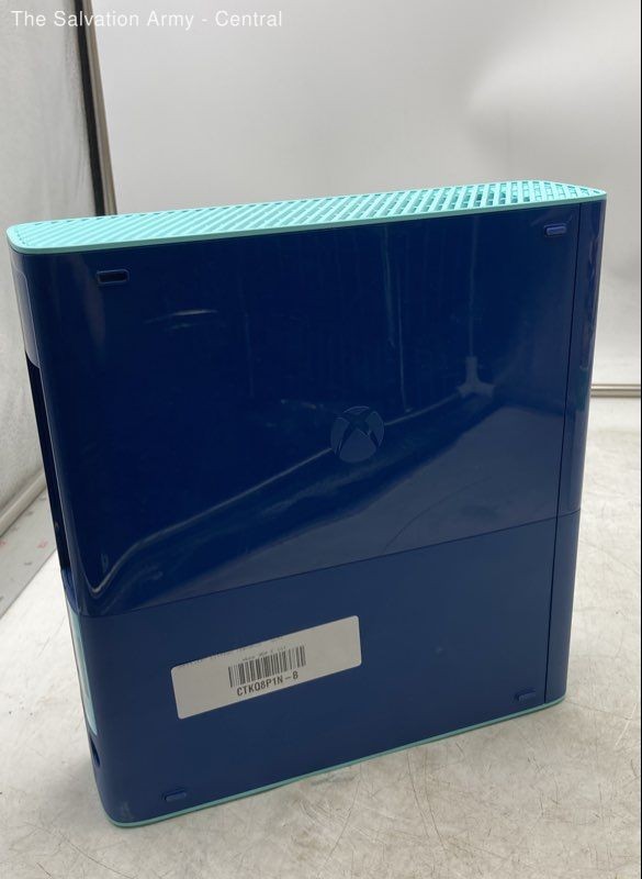 Microsoft Xbox 360 E Blue Rectangle Video Game Home Console System Lot ...