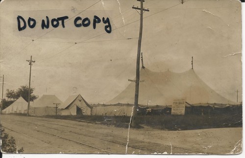 1912 RPPC MANCHESTER NH KENNEY ST & LAKE AVE REVIVAL TENTS ON SITE NEW ...