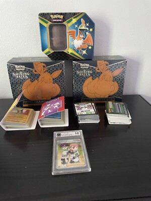 Pokemon Lot 2 Reverse Holo Books, Tin Box, Shining Fates Etb, Graded ...