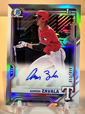 AARON ZAVALA 2021 1st Bowman Chrome Draft Refractor Auto /499 RC ...