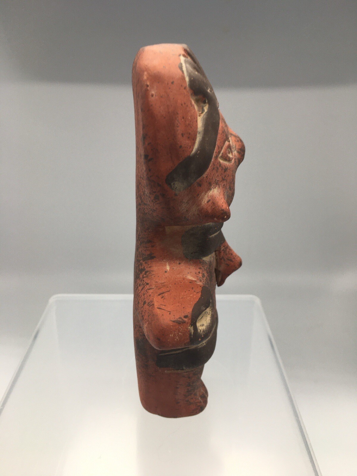 VTG Carved Aztec Mayan Folk Art Etched Red Clay Terracotta Figurine ...