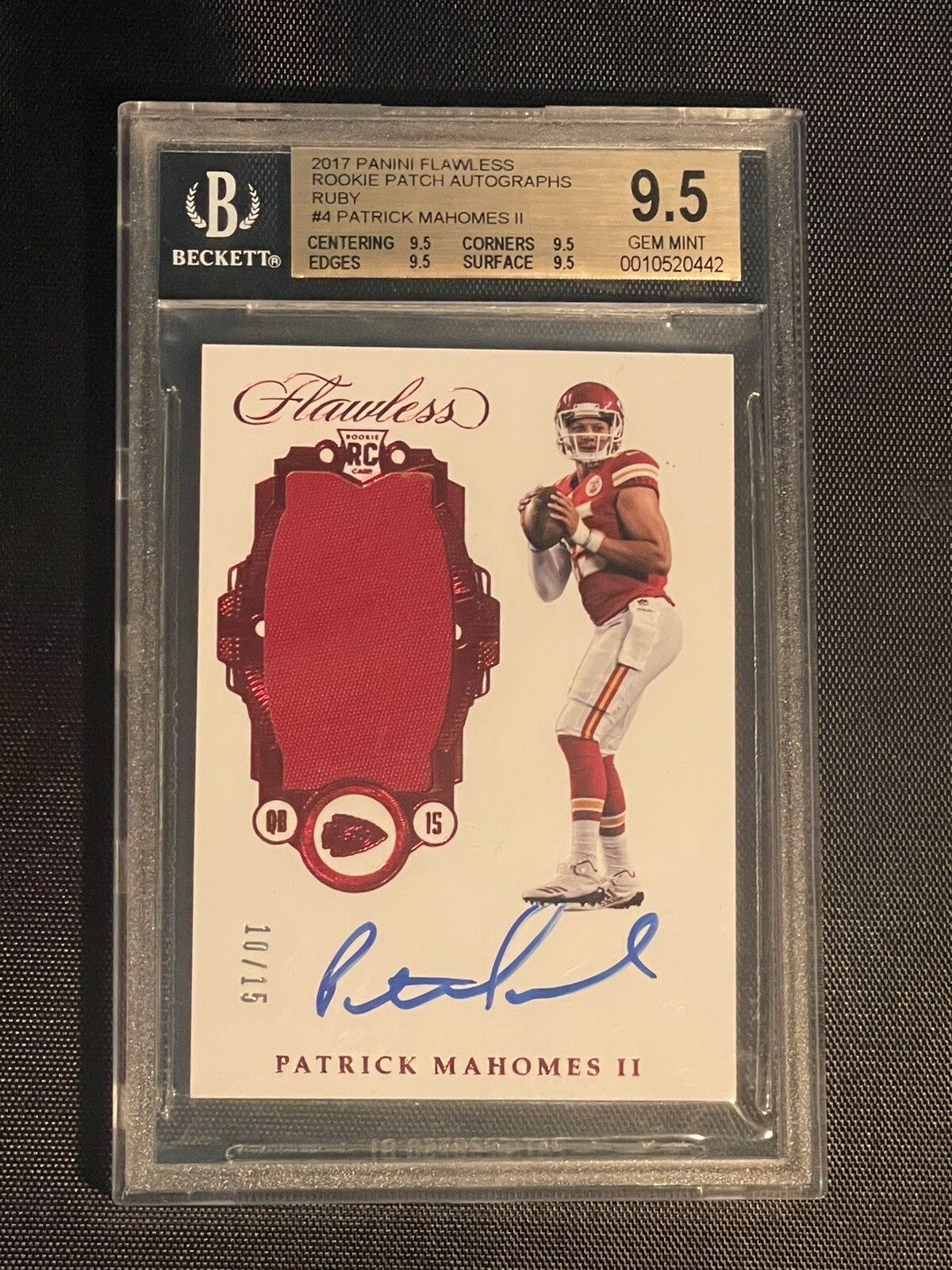 2017 Flawless Ruby Patch Auto (/15) Patrick Mahomes BGS 9.5 | eBay
