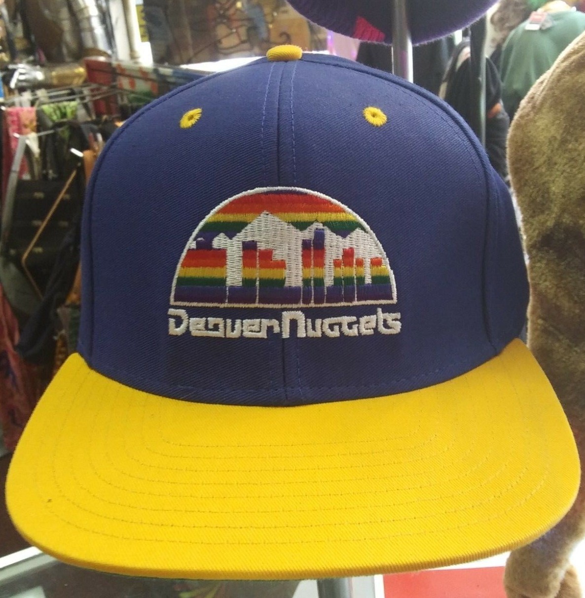 Denver Nuggets Throwback Snapback by Adidas BLUE YELLOW NBA RETRO ...