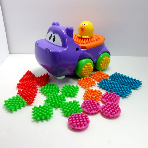 Playskool Clipo Hippo Bristle Block Toy Yellow Bird Complete Set RARE ...