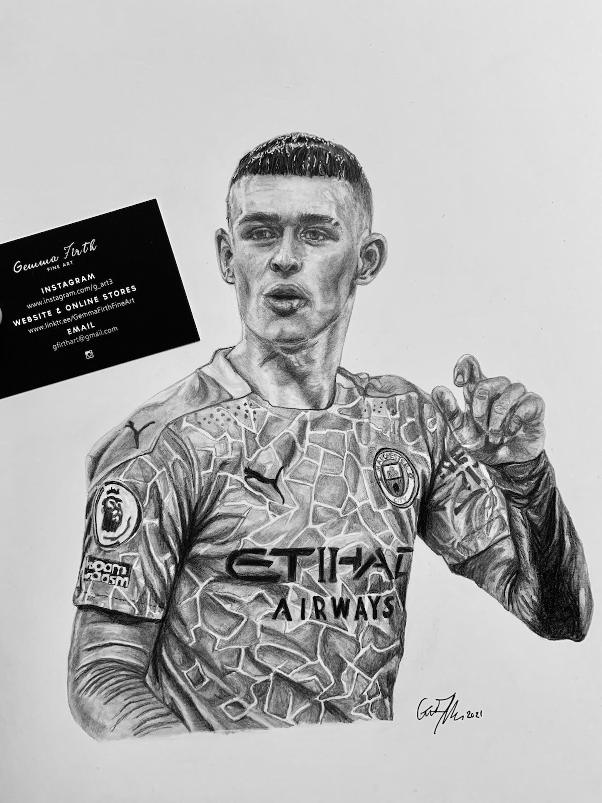 Phil Foden Drawing A4 Print Original Portrait Design Footballer | eBay UK