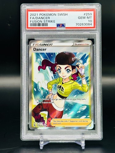PSA 10 GEM MINT Dancer Fusion Strike Full Art Trainer Pokemon Card 259/ ...