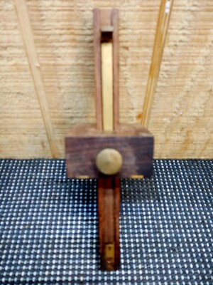 VINTAGE Mortise Guage Wooden Measuring Sliding Ruler Marking Scribe ...