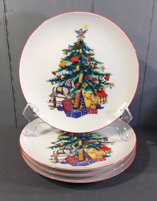 Set 4 Reutter Porzellan 7.25” Christmas Tree Plates W. Germany | eBay