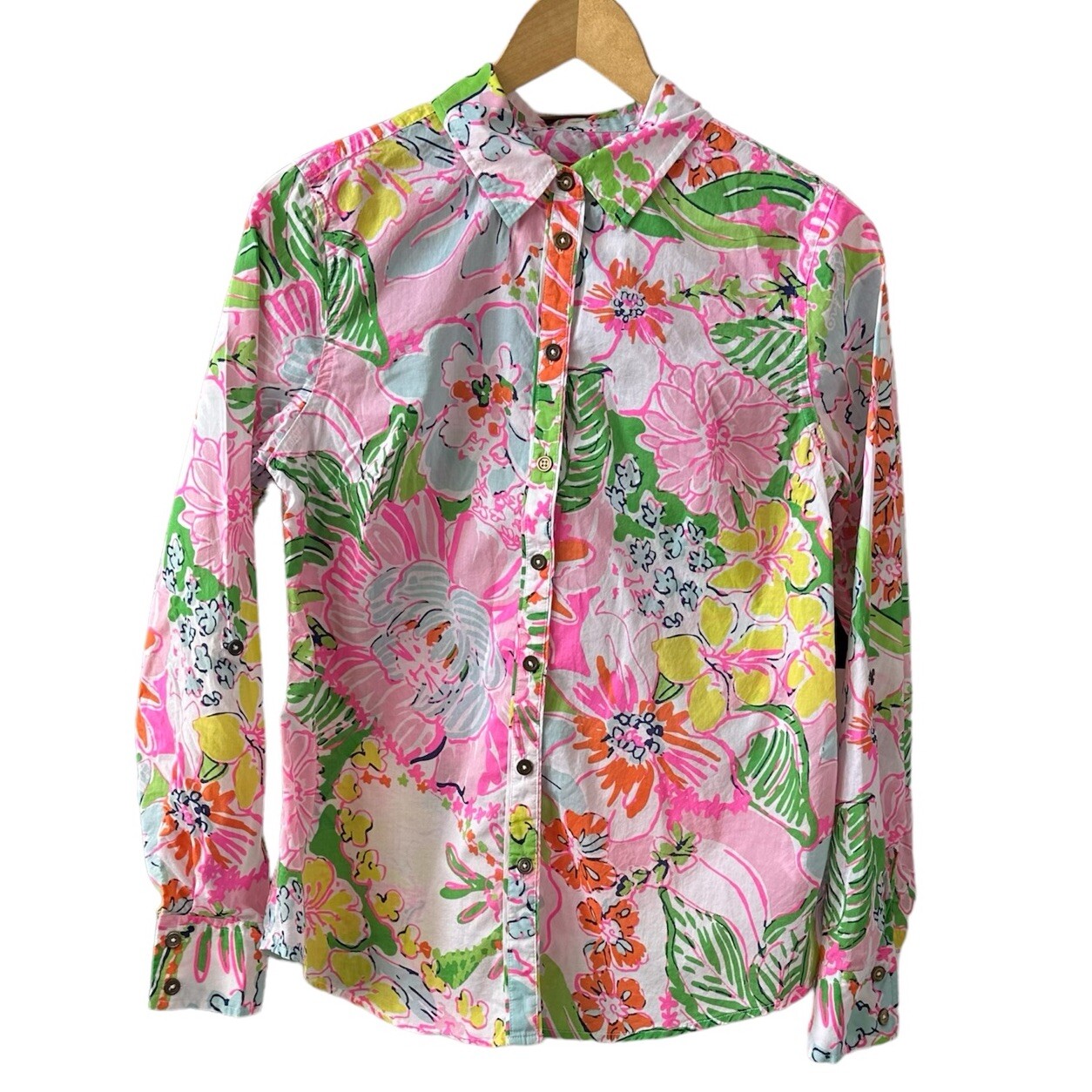 Lilly Pulitzer Target Floral Collared Long Sleeve But… - Gem