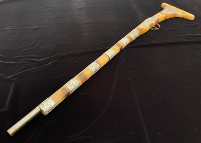 Vintage Moroccan Berber Gun Flintlock Handcrafted Rifle Silver & Wood ...