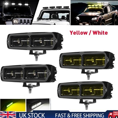 6inch Yellow / White LED Work Light Bar Spot Pods Fog Lamp Offroad ...