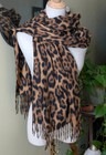 Stylish Women’s Leopard Print Cashmere Scarf – Tan, Brown & Black with ...