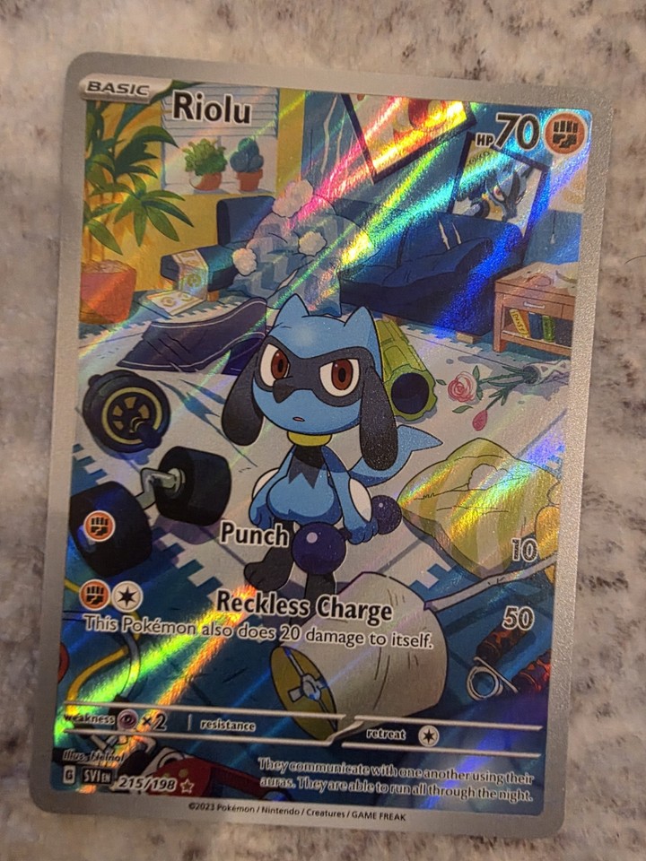 Pokémon Riolu TCG Scarlet & Violet Base Set Holo Card 215/198 ...