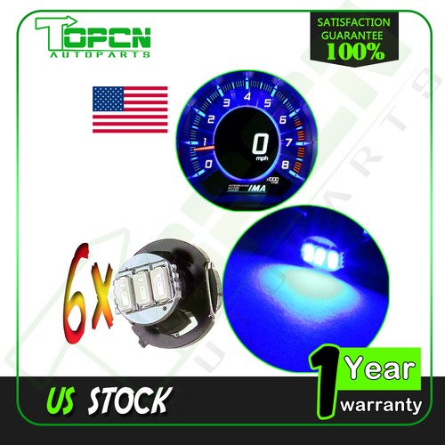 6Pcs T4.2/T4 Neo Wedge LED Bulbs Blue Dash HVAC Climate Heater Control ...