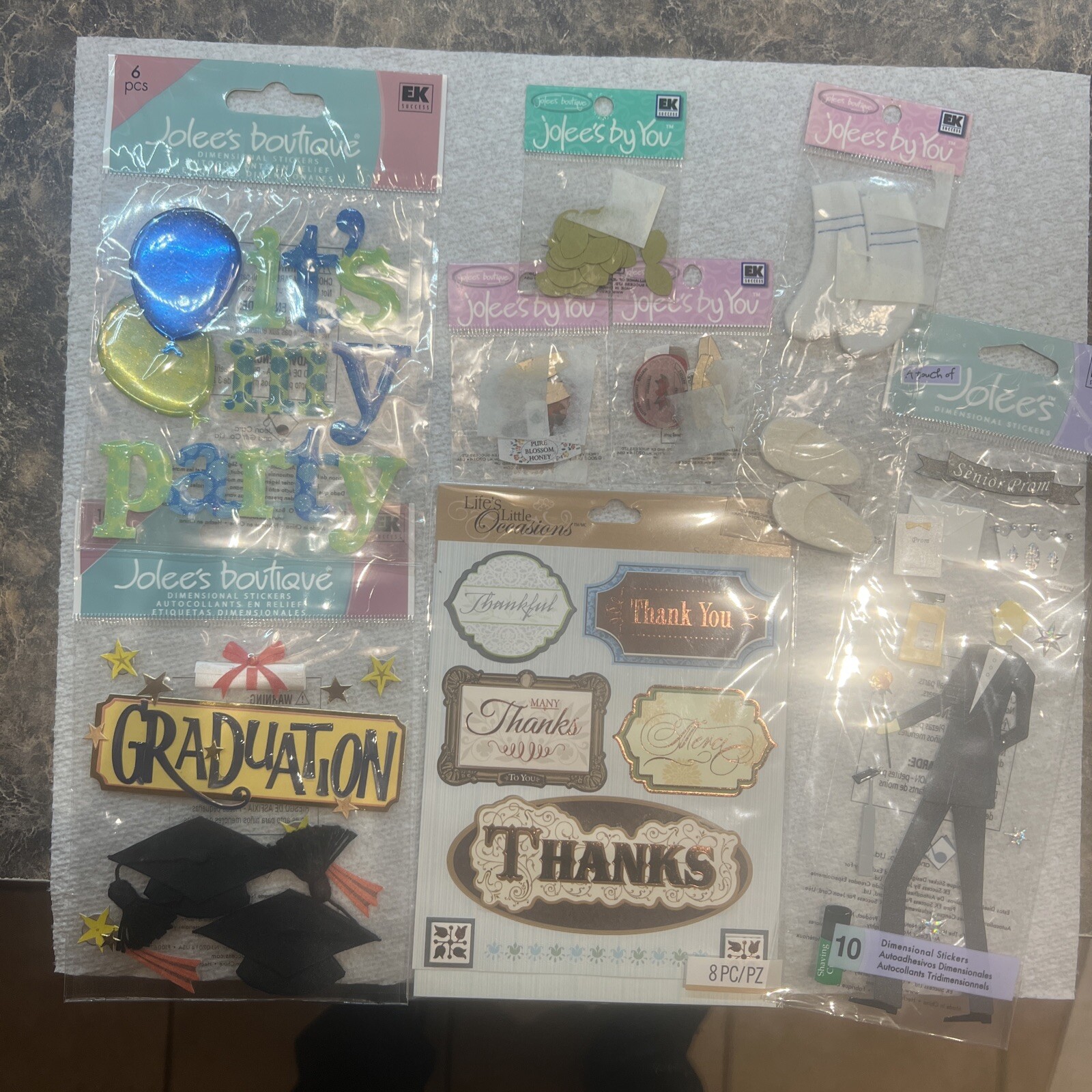 Scrapbooking Graduation PROM Party Socks Thank Stickers Jolee's ...