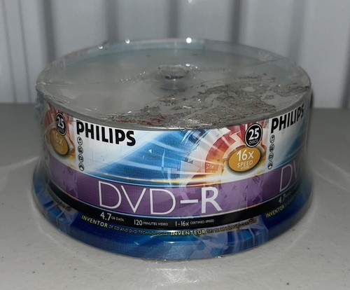 Philips DVD-R 25 Discs 4.7GB 120 Min. 1-16X NEW Factory Sealed | eBay
