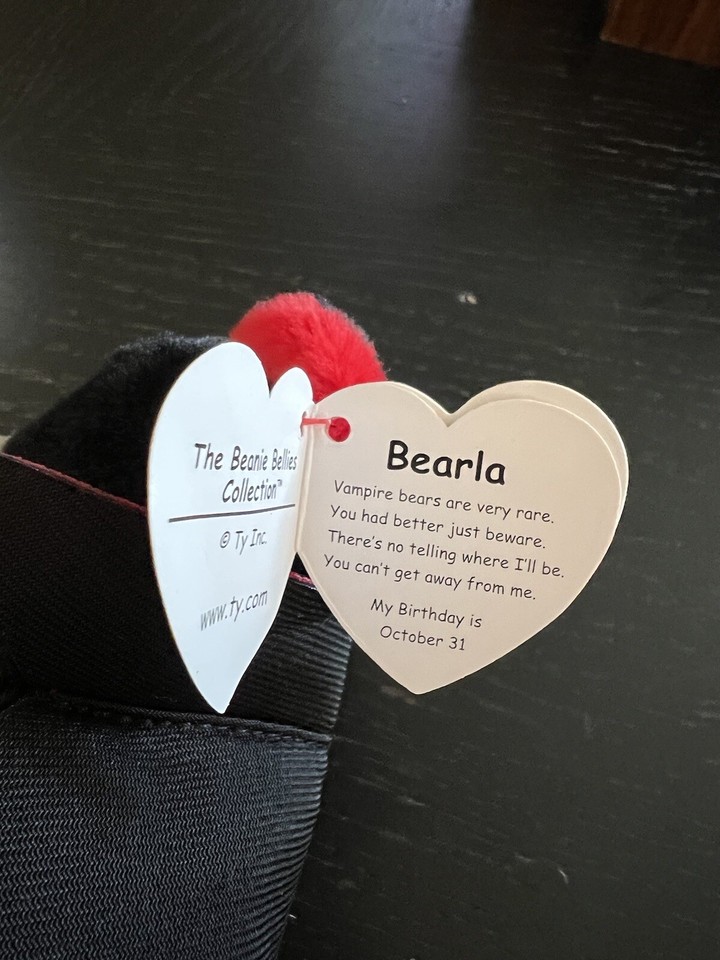 Ty Beanie Baby Bellies - BEARLA the Halloween Vampire Bear (6 Inch ...
