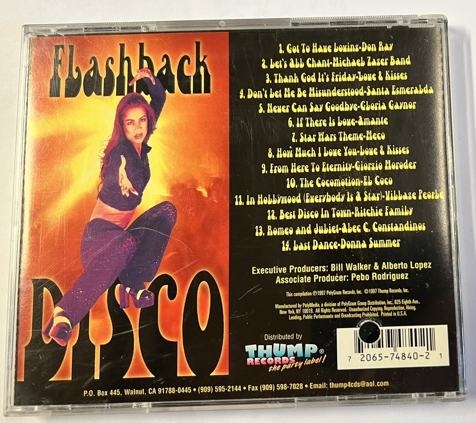 Thump's Flashback Disco CD Gloria Gaynor, Don Ray, Donna Summer +++ 1997- MINT 720657484021| eBay