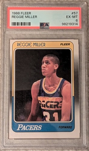 1988 Fleer Reggie Miller #57 PSA 6 Rookie Pacers | eBay