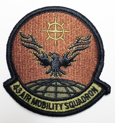 Air Force 43rd Air Mobility Squadron Subdued Hook Back Patch | eBay