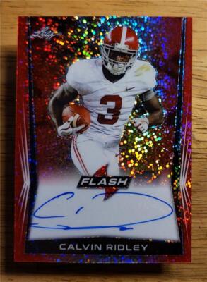 Calvin Ridley RC #3/5-JERSEY NUMBER Red On Card Auto 2018 Flash ...