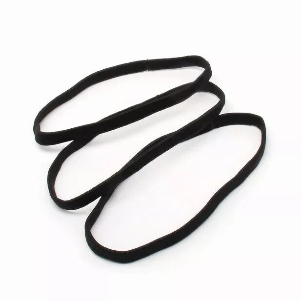 3 Elastic Sports headbands- Slim Black Hair Band Men Women Football ...