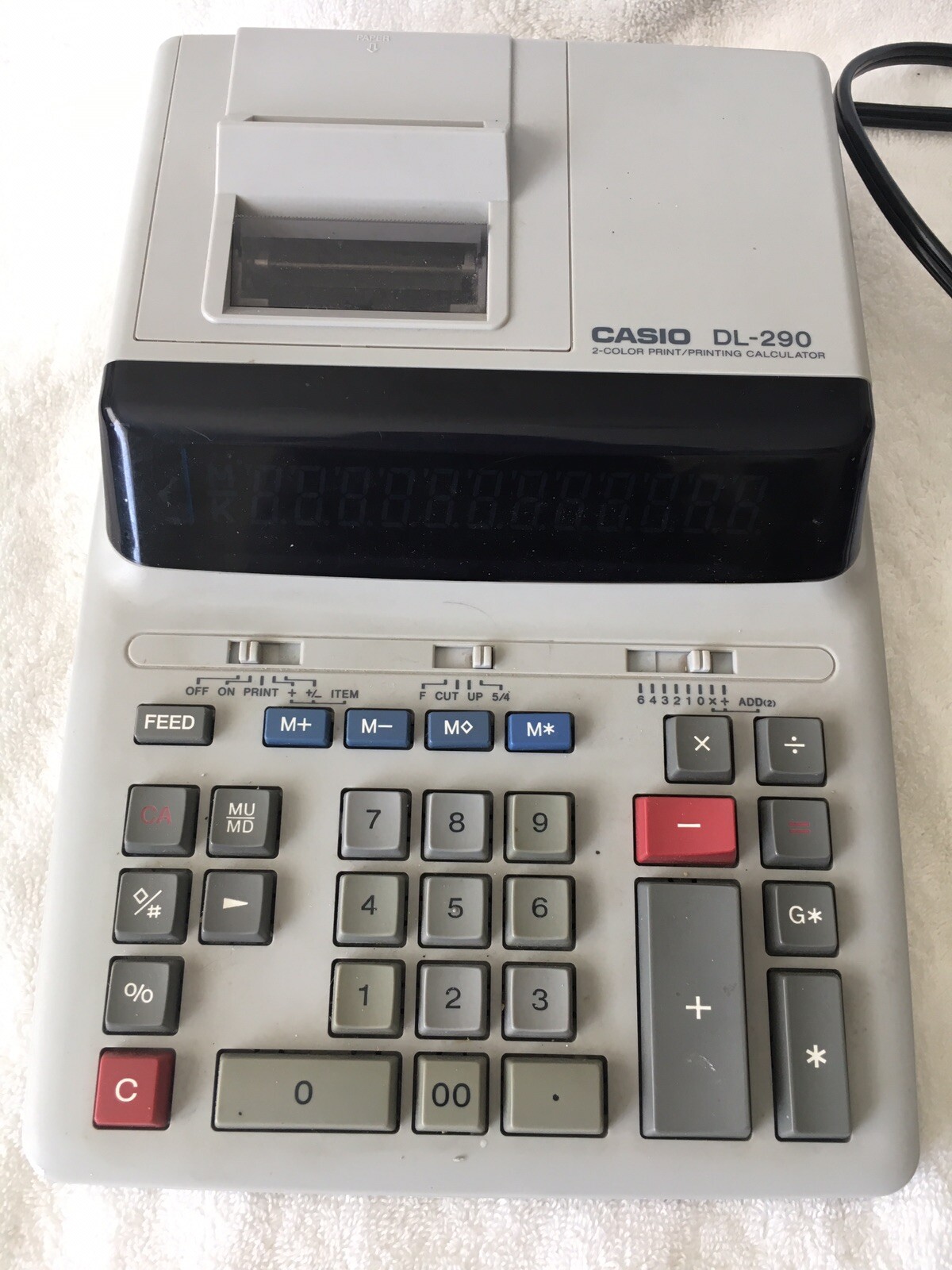 Vtg Casio DL-290 Printing Calculator Good Working Order Missing Paper ...