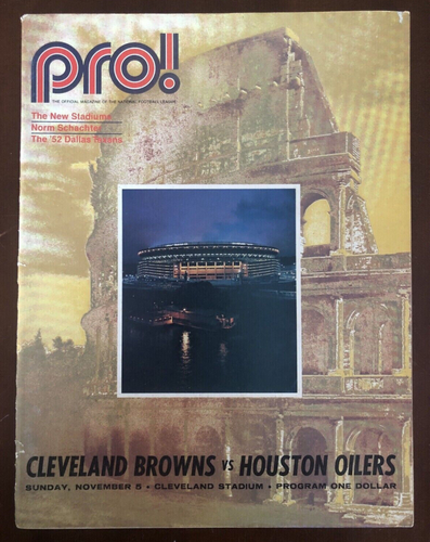 1972 CLEVELAND BROWNS NFL FOOTBALL PROGRAM vs. HOUSTON OILERS CLEVELAND ...