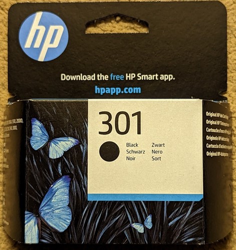 NEW Genuine Original HP 301 Black Ink Cartridge For Deskjet Printer ...