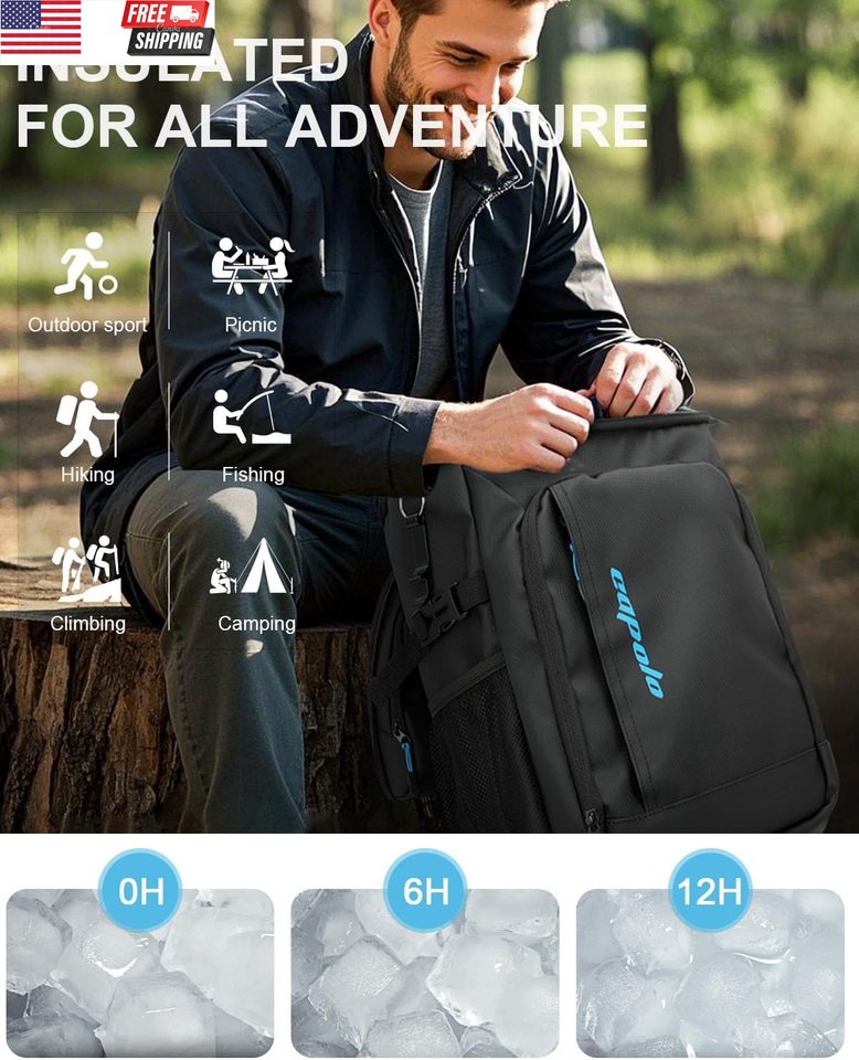 36/45 Cans Cooler Backpack Insulated Waterproof for Women Men Lunch ...