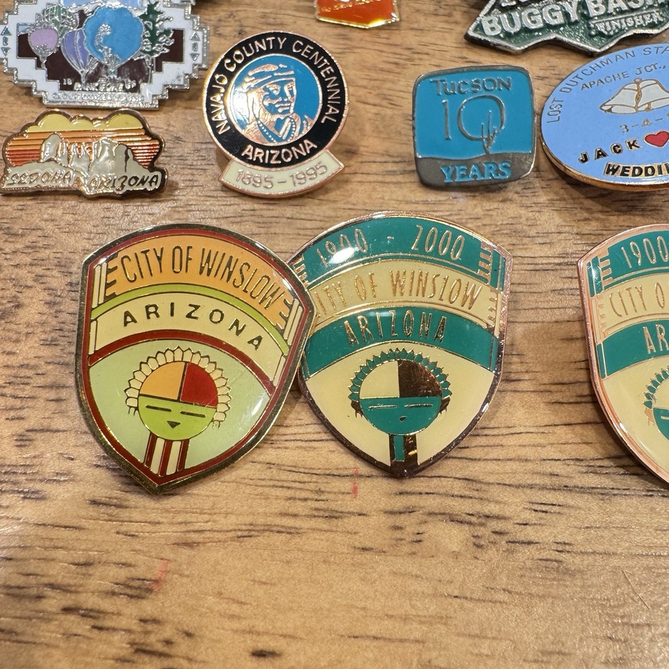 Vintage Arizona Themed Collectible Pins Set Lot of 11 Flagstaff Sedona ...