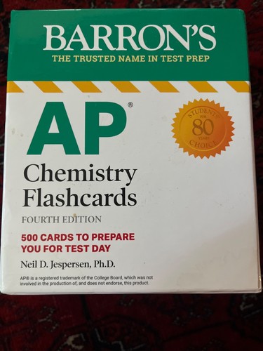 Barron’s AP Chemistry Flashcards 4th 500 cards | eBay