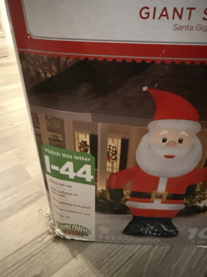 Holiday Time Giant Santa 10ft Tall Airblown Inflatable Christmas Decor ...