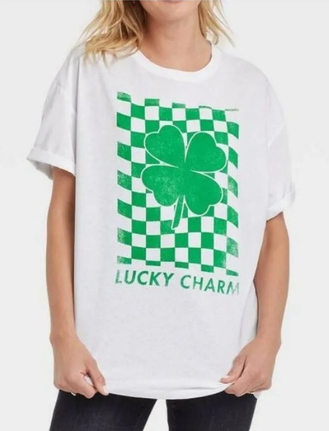 NEW Grayson Threads St. Patrick's Day Oversized Lucky Charm T-Shirt ...