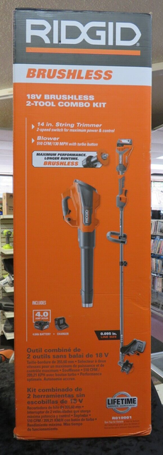 RIDGID R019001 18V Cordless String Trimmer and Leaf Blower for sale ...