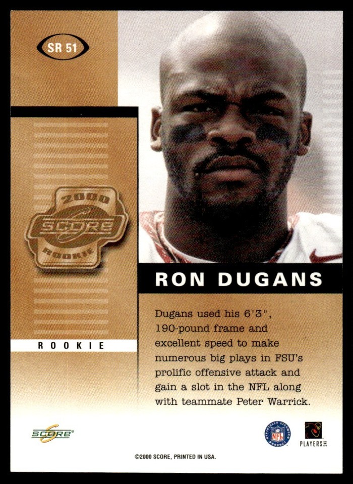2000 Score Preview Auto Ron Dugans RC Auto Florida State Seminoles # ...