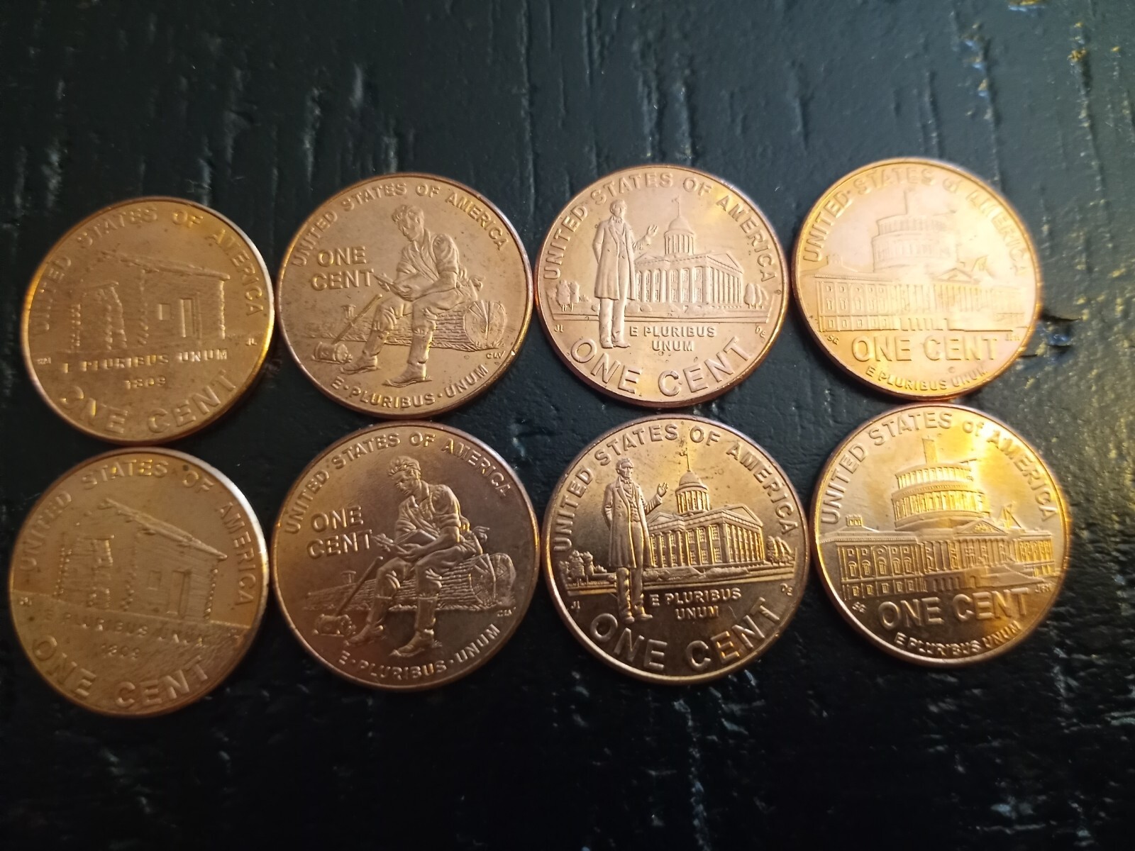 2009-8 coin set of Lincoln pennies, came straight outta rolls,P and D ...