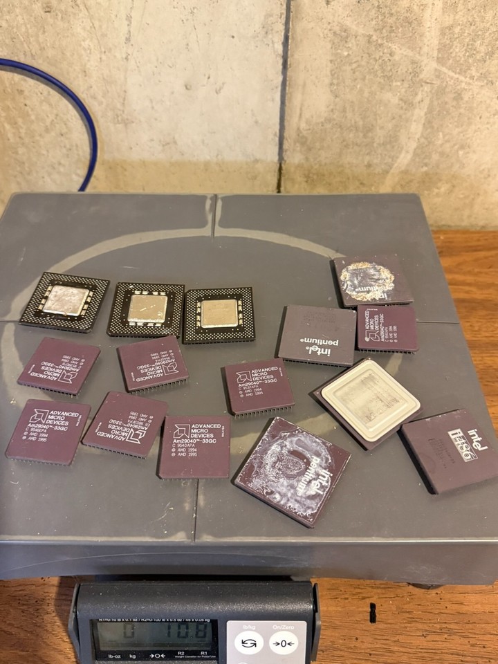 15 Ceramic CPU AMD Intel Pentium 486 mix lot of High Yield Gold ...
