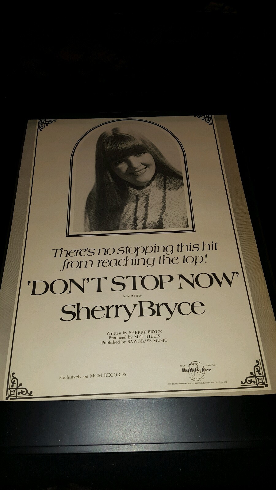Sherry Bryce Don't Stop Now Rare Original Promo Poster Ad Framed! | eBay