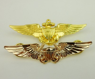 U.S. NAVY US NAVAL AVIATOR WINGS BADGE & US NAVAL FLIGHT OFFICER WINGS ...